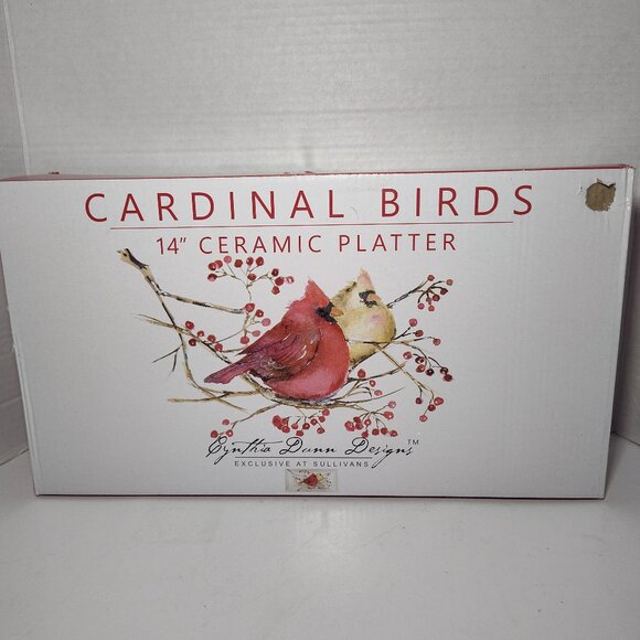 Holiday | Cynthia Dunn Designs Cardinal Birds 14 Rectangular Platter ...